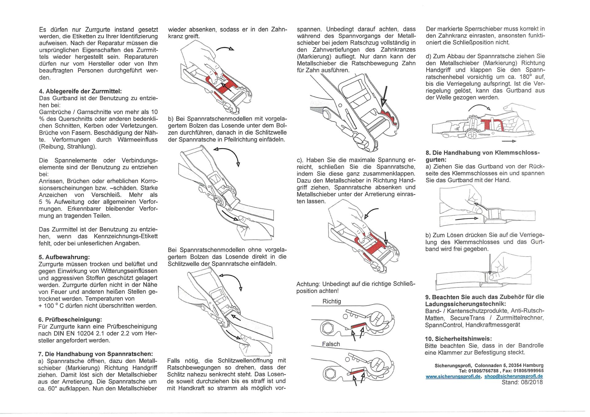 Zurrgurt 3.000 daN, 50 mm breit, mit Flachhaken